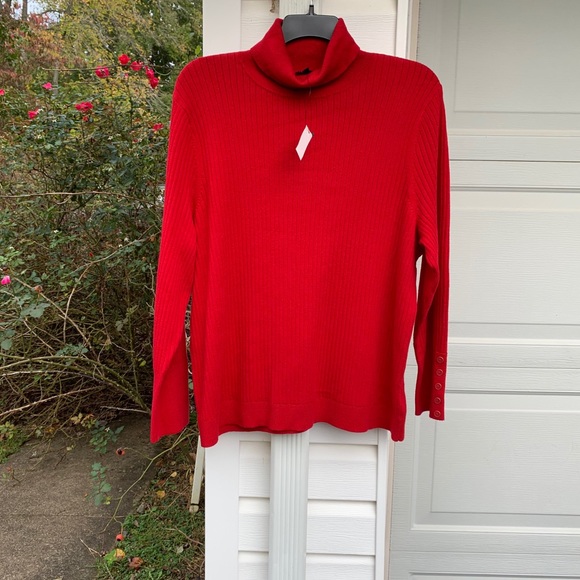 Talbots | Sweaters | Nwt Talbots Pretty Classic Red Stripe Turtleneck ...